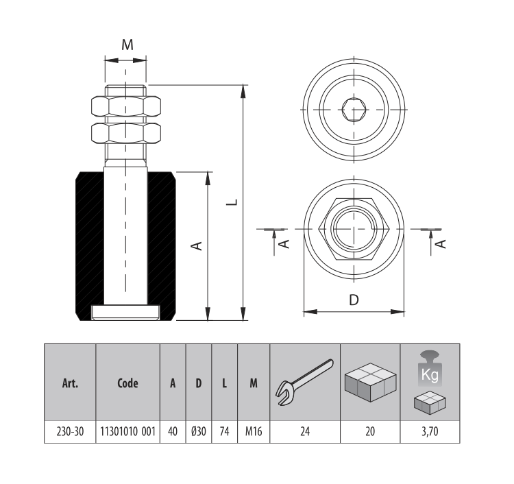 COMUNELLO Bīdāmo vārtu līdzsvara neilona rullītis D30mm cinkots ...