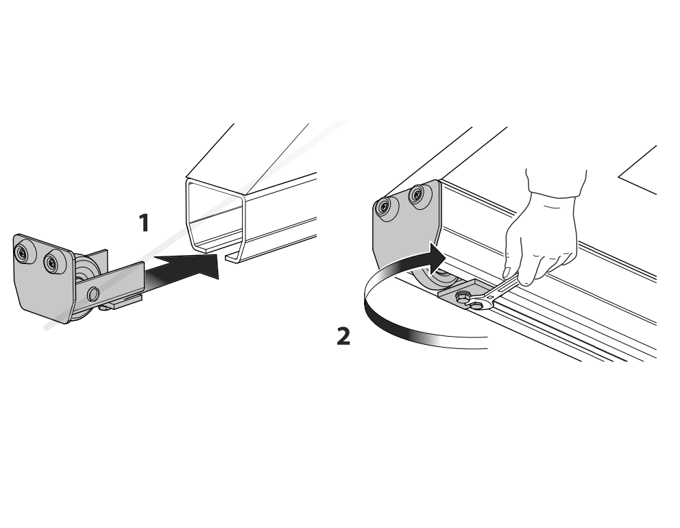 COMUNELLO Bīdāmo vārtu profila vāks ar rulli PICCOLO 347 CGS cinkots ...