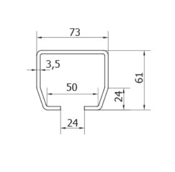 CAIS Bīdāmo vārtu profils/sliede STAGE SZ L6000mm cinkots, Bīdāmiem ...