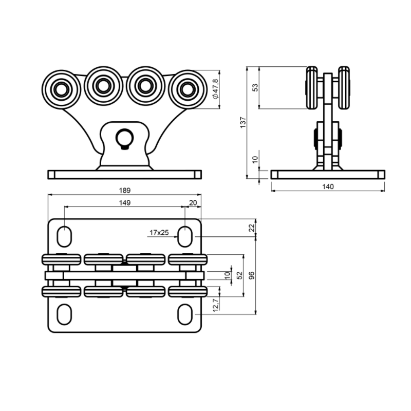 CAIS Bīdāmo vārtu furnitūras komplekts MARE S 03 425kg cinkots ...