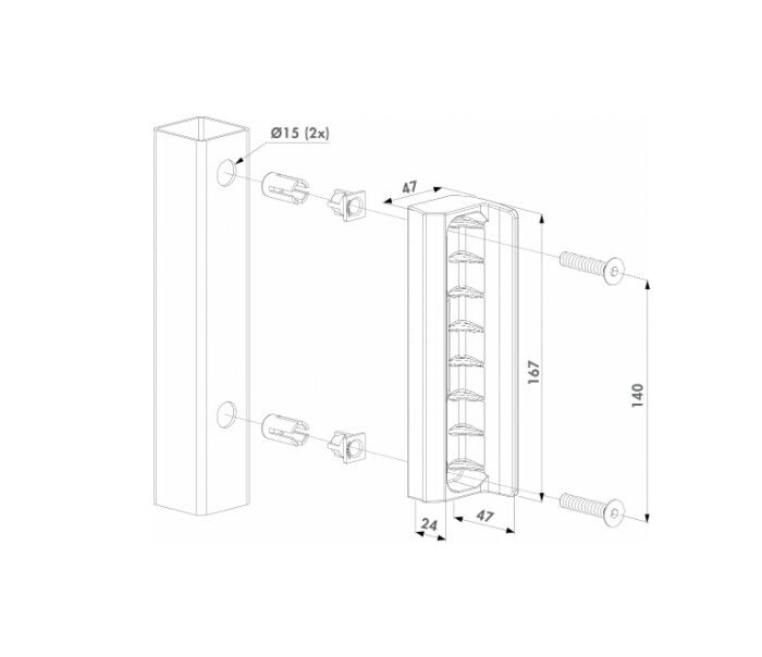 Pretlika poliamīda veramo vārtu slēdzenei LOCINOX SMKLQF2, Slēdzenes ...